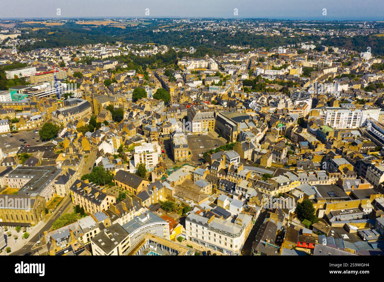 Aerial view of french city Saint-Brieuc Stock Photo - Alamy