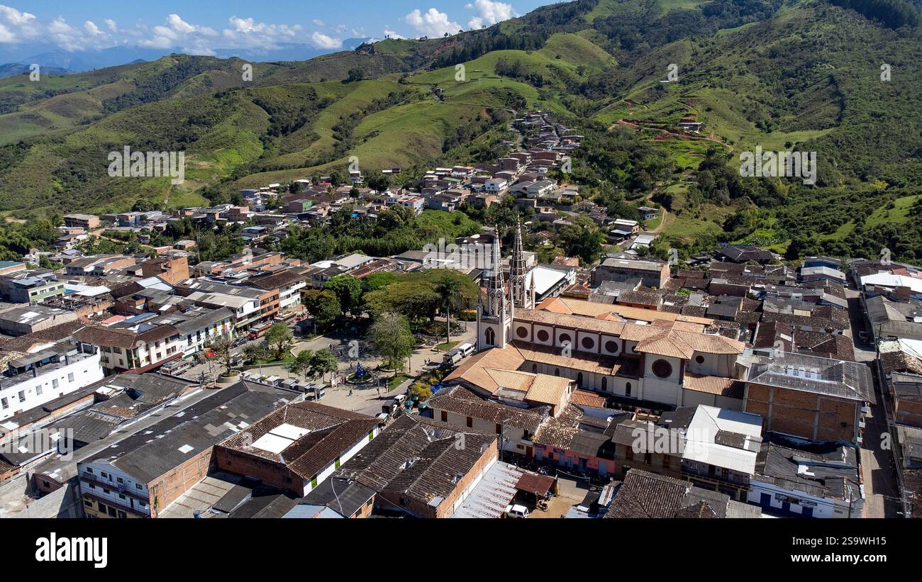 Frontino, Antioquia - Colombia. January 19, 2025. Panoramic view with ...