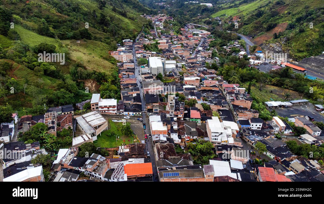 Canasgordas, Antioquia - Colombia. January 19, 2025. Aerial view with ...