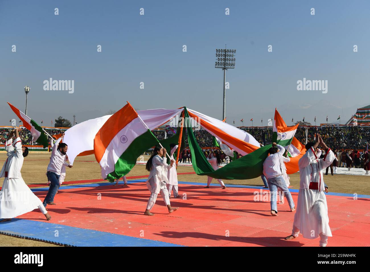 Srinagar, Jammu And Kashmir, India. 26th Jan, 2025. Artists perform ...