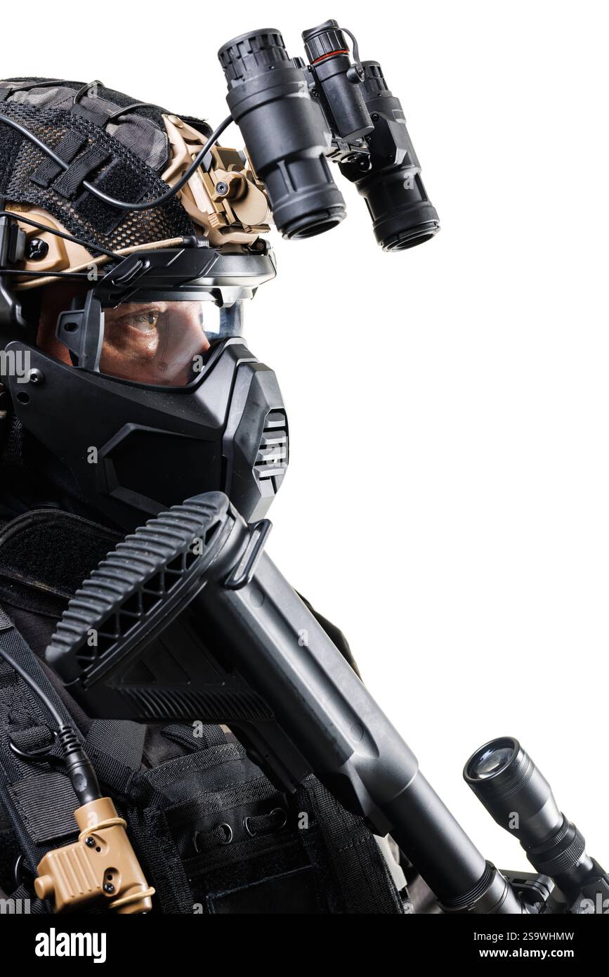 Tactical figure prepared with state-of-the-art equipment, including a ...