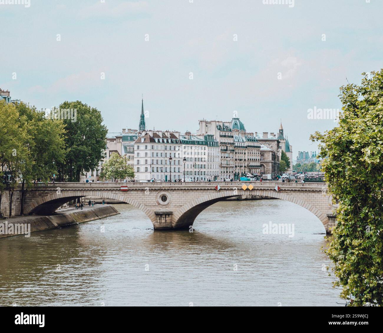 Captivating photograph of a historic bridge spanning the Seine River in ...