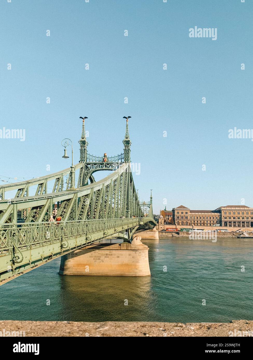 Iconic photograph of the Green Bridge in Budapest, capturing its ...