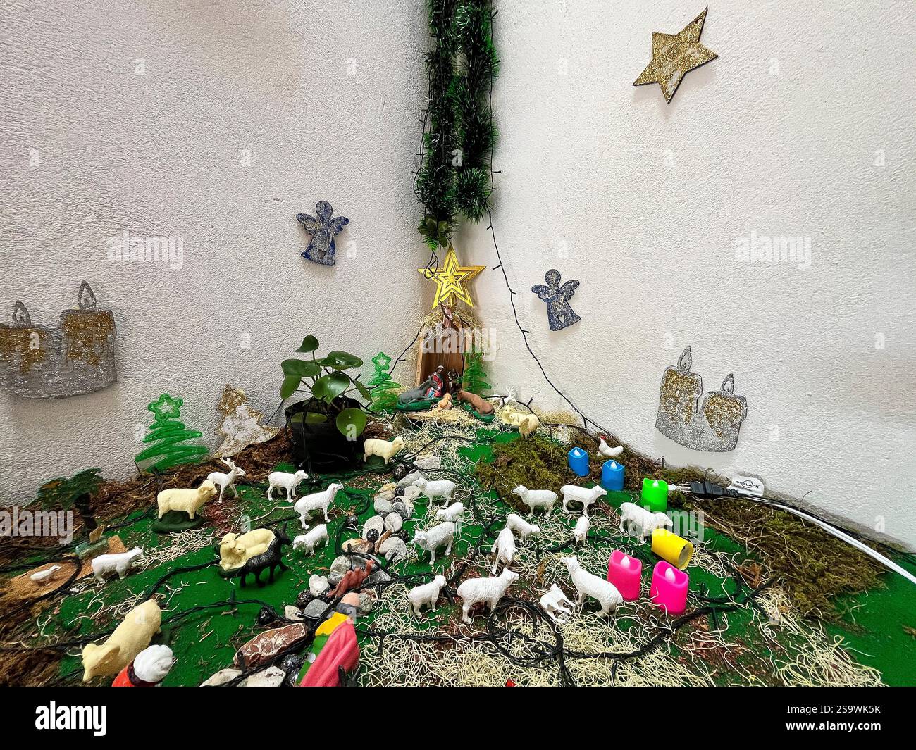 Christmas Nativity scene, Colombian Catholic tradition. Scene of the ...