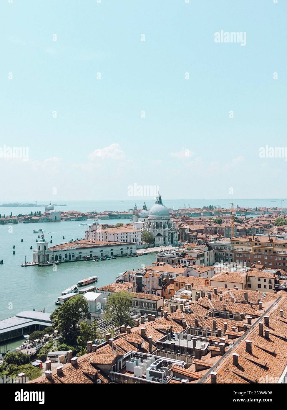 tunning aerial view of the Santa Maria della Salute in Venice, Italy ...