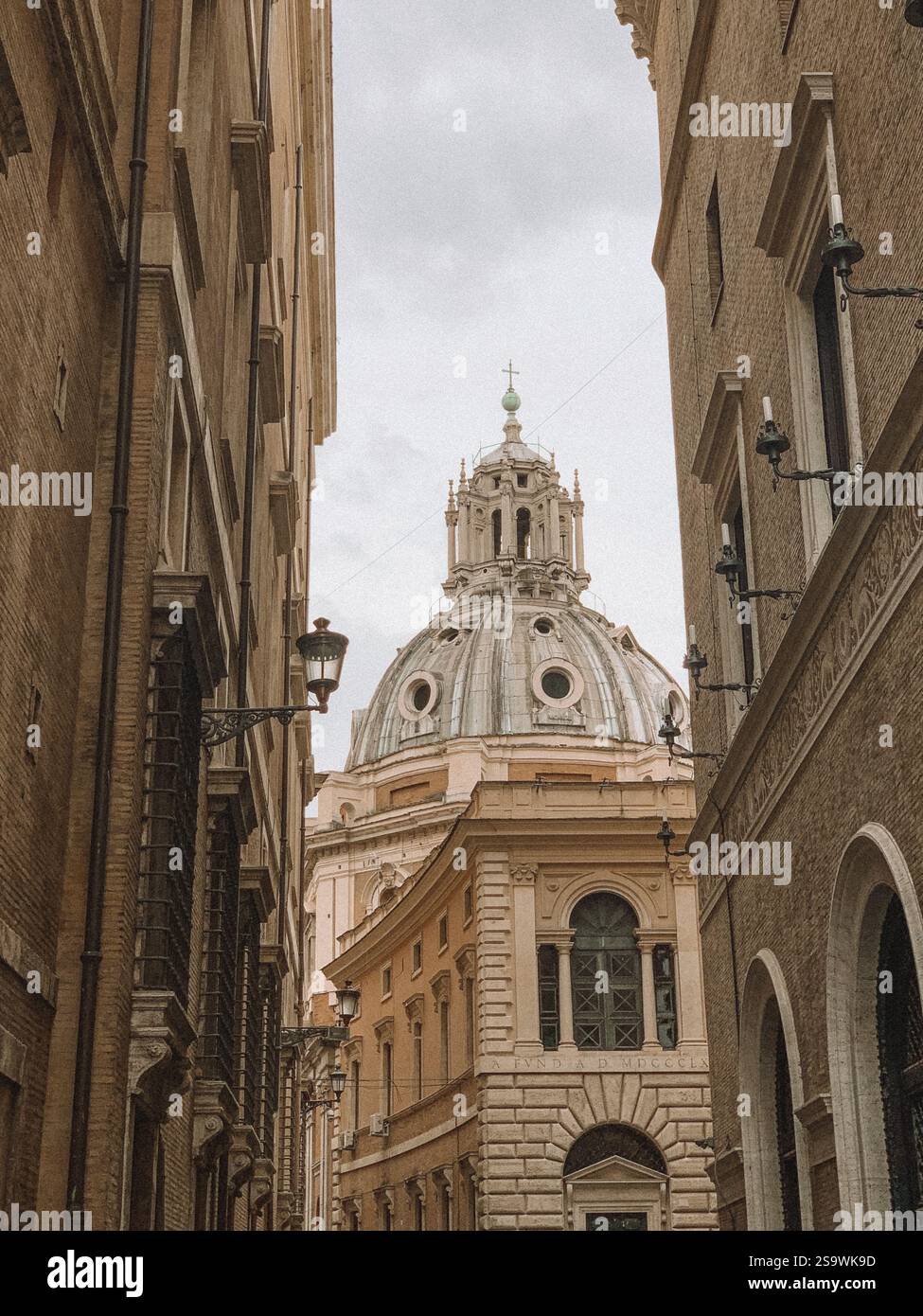 Moody photograph of St. Peter's Basilica in Vatican City, Rome, with ...