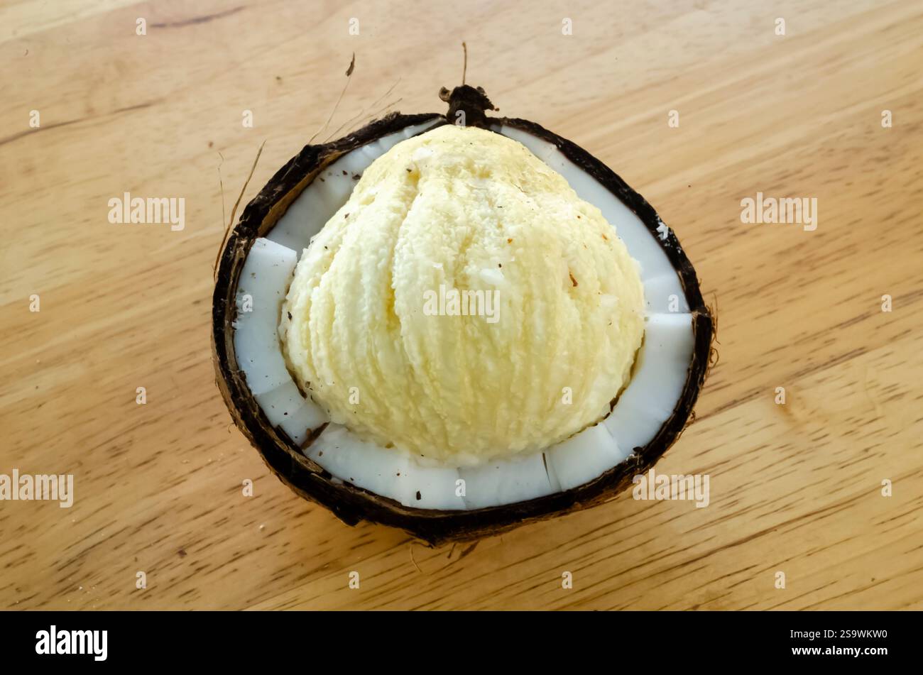 Cross Section Of A Coconut with Its Embryo Stock Photo - Alamy