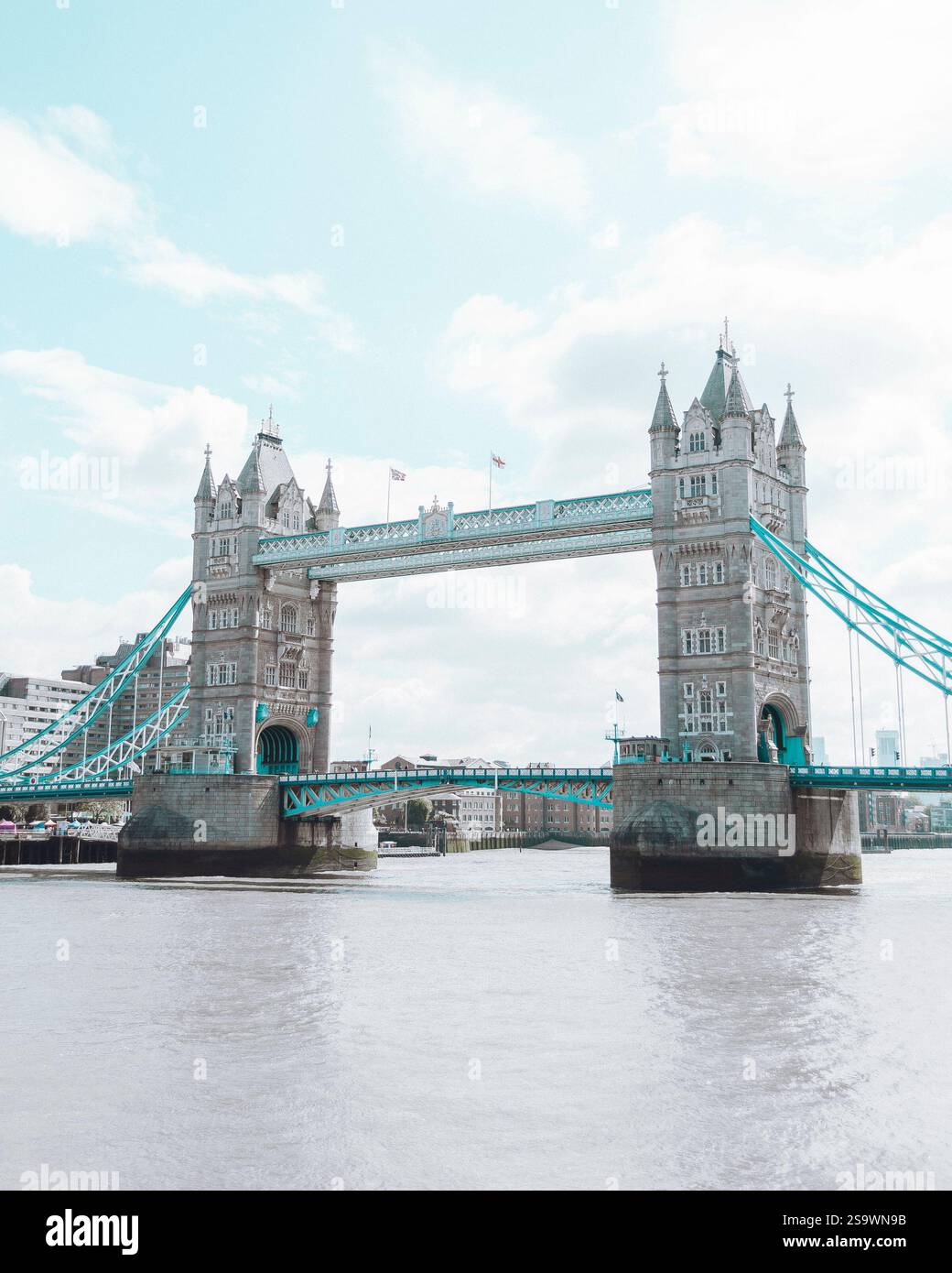 Iconic photograph of Tower Bridge in London, standing proudly against a ...