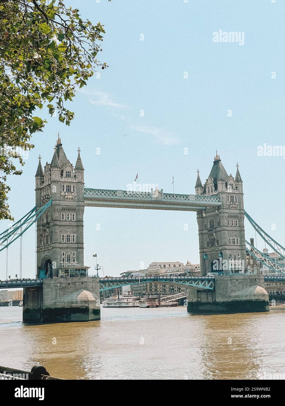 Iconic photograph of Tower Bridge in London, standing proudly against a ...