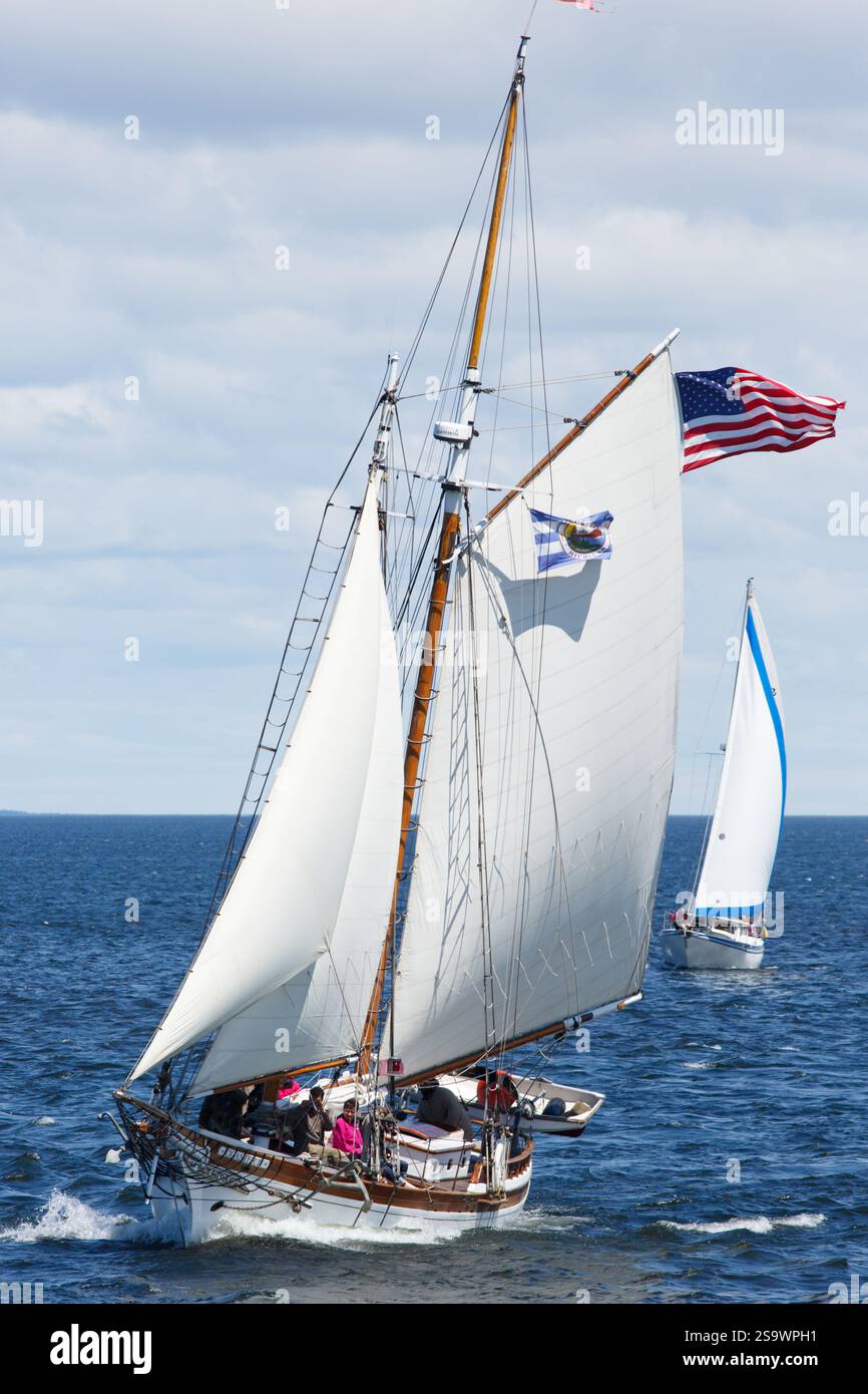 Sailboats on Lake Superior during the Tall Ships Festival at Duluth ...