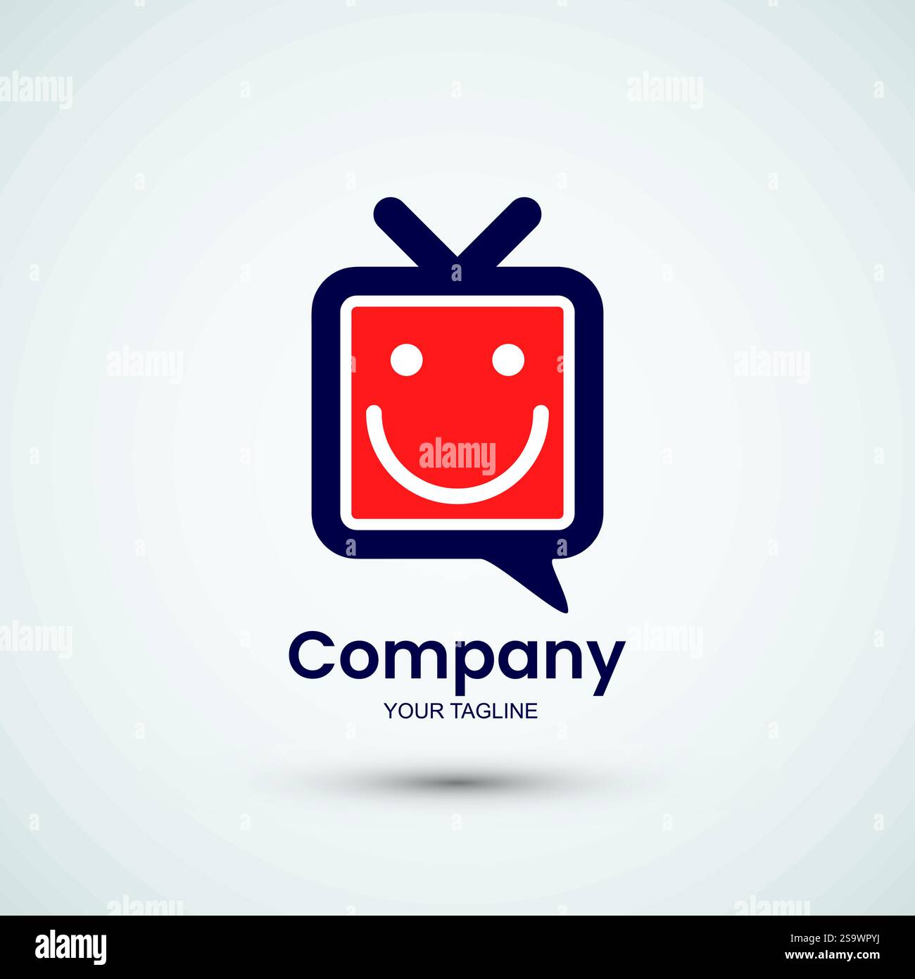 Creative smile media television logo design template Stock Vector Image ...