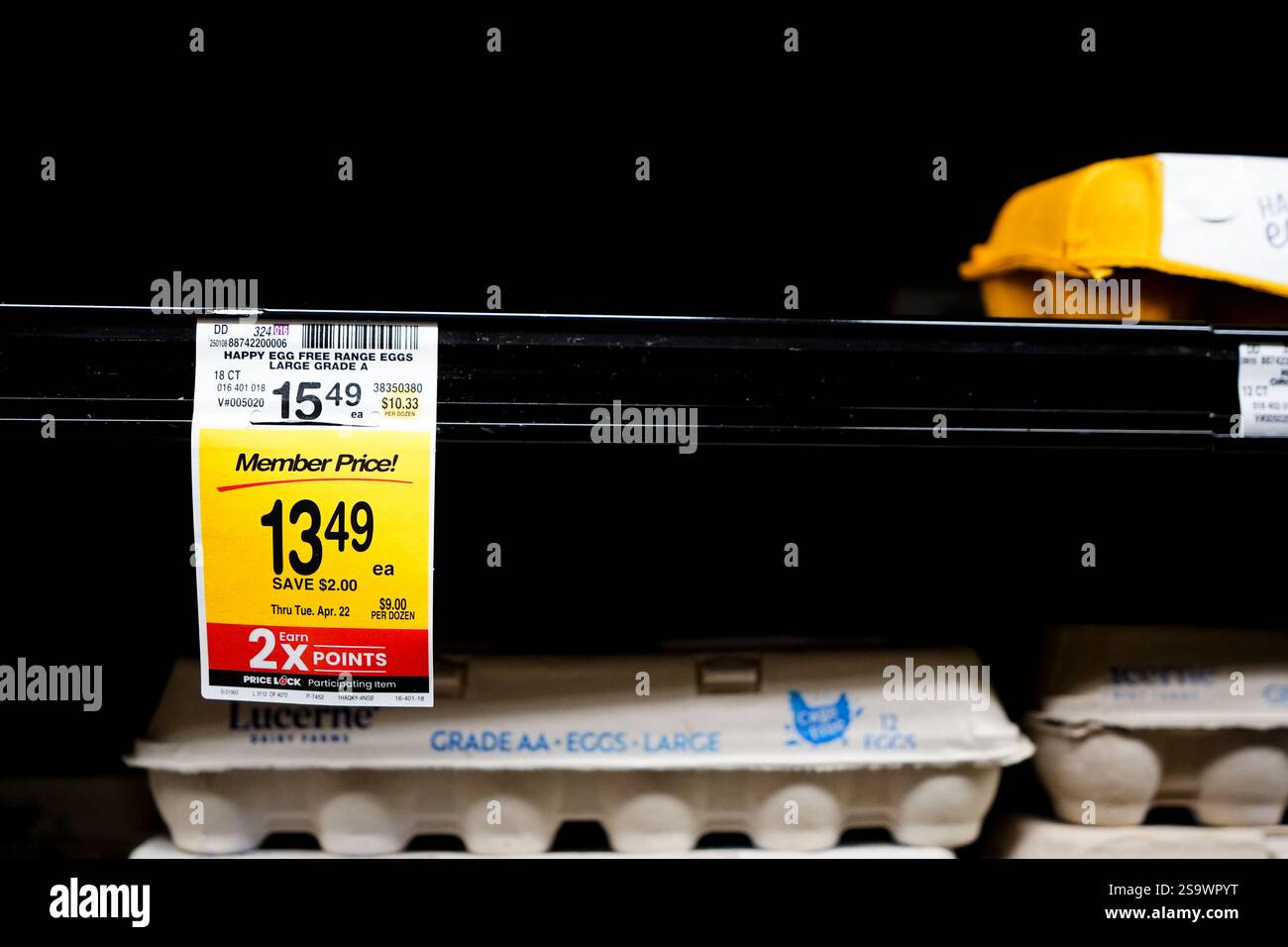 FILE - An empty shelf of free range eggs is seen at a Safeway, Monday ...