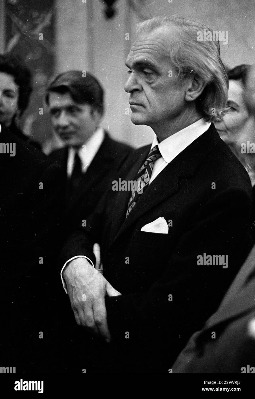 Polish classical pianist Witold Malcuzynski during a reception at the Polish Embasshy, Buenos ...