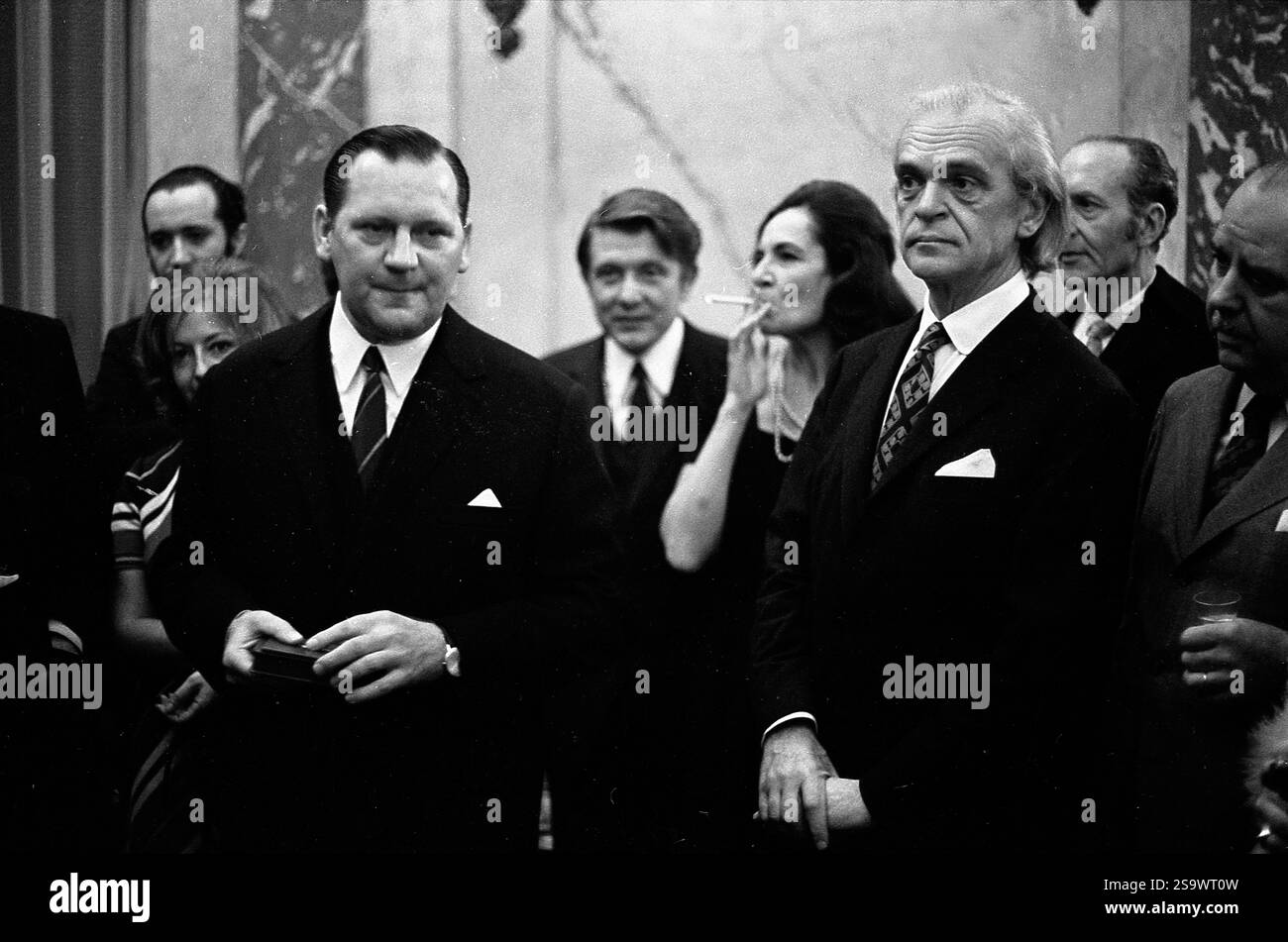 Polish classical pianist Witold Malcuzynski during a reception at the ...