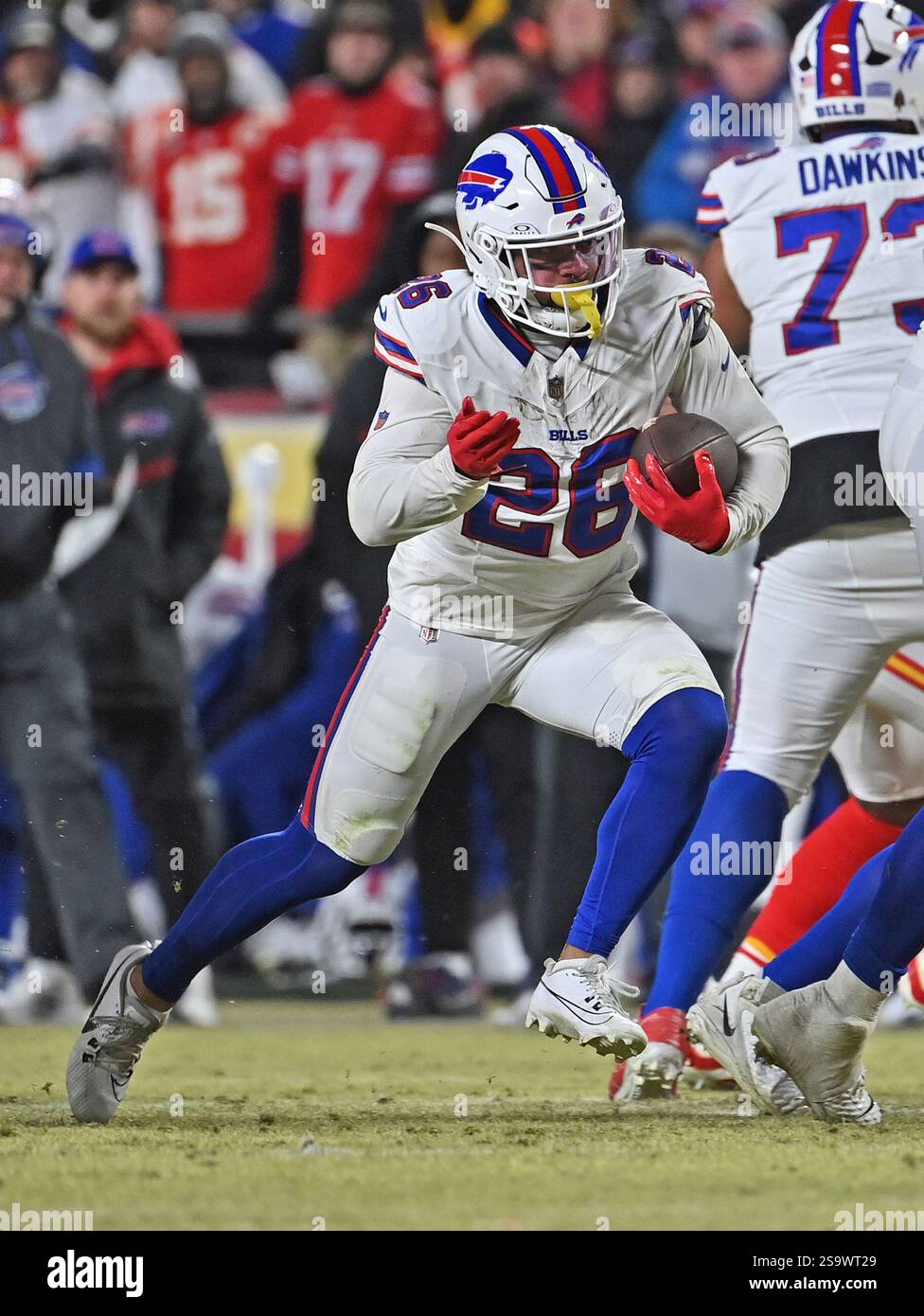 Buffalo Bills running back Ty Johnson (26) runs with the ball during ...