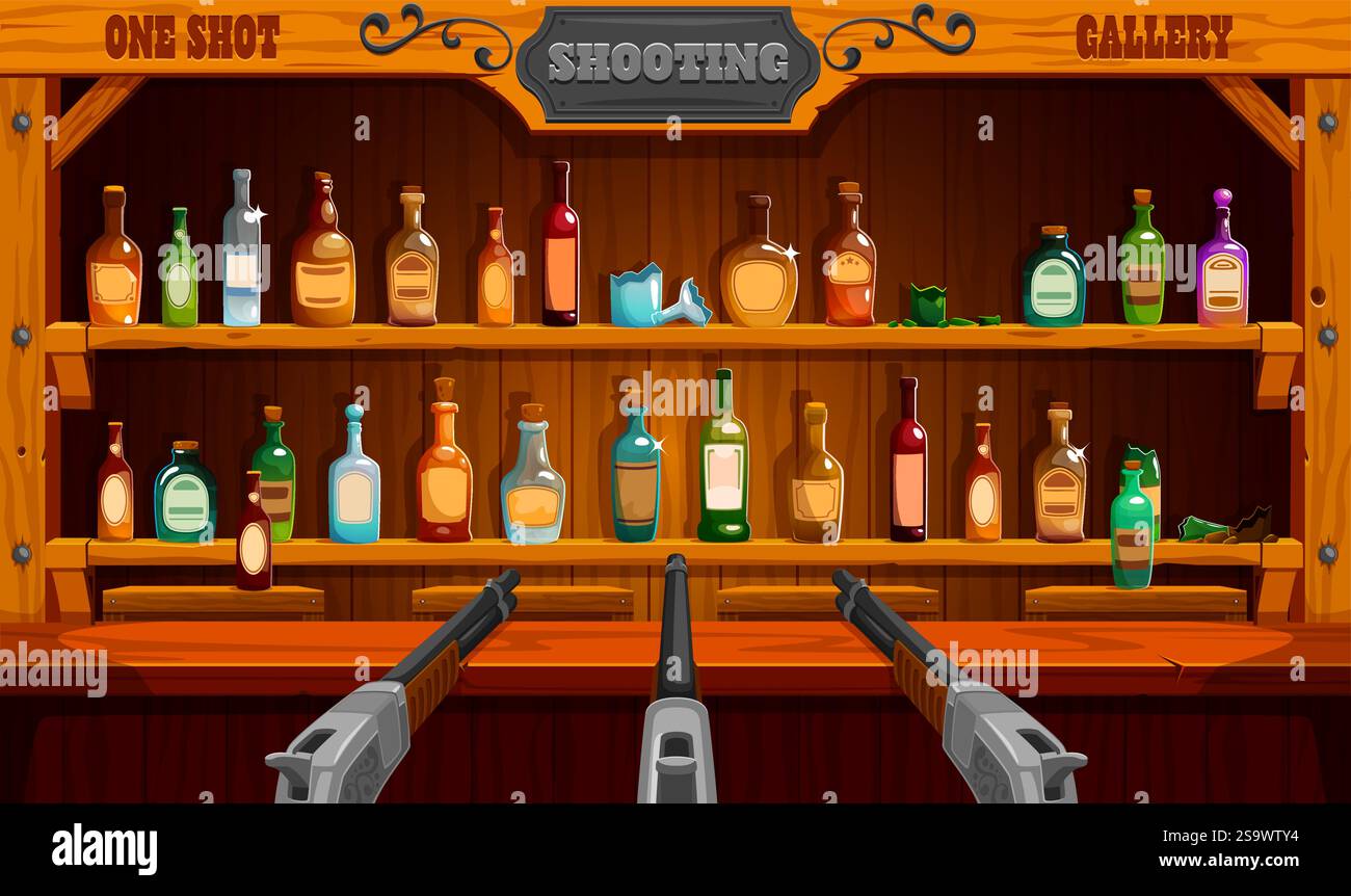 Western carnival shoot game or shooting range for amusement park ...