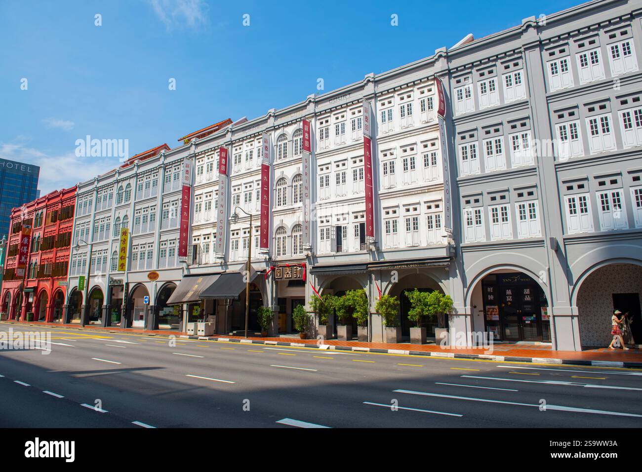 Sino-Portuguese style commercial architecture on Upper Cross Street at ...