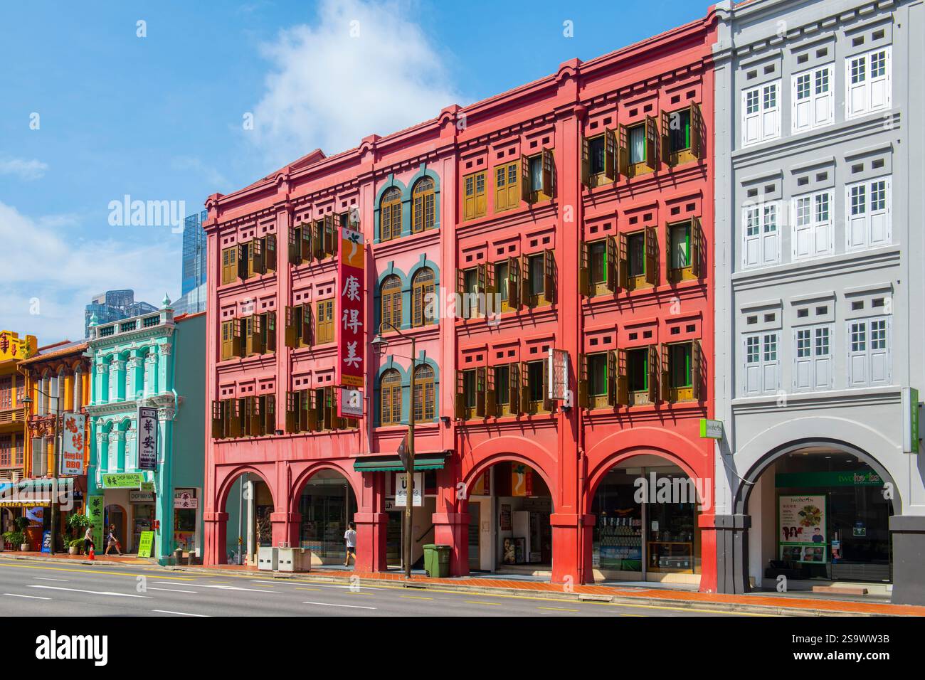 Sino-Portuguese style commercial architecture on Upper Cross Street at ...
