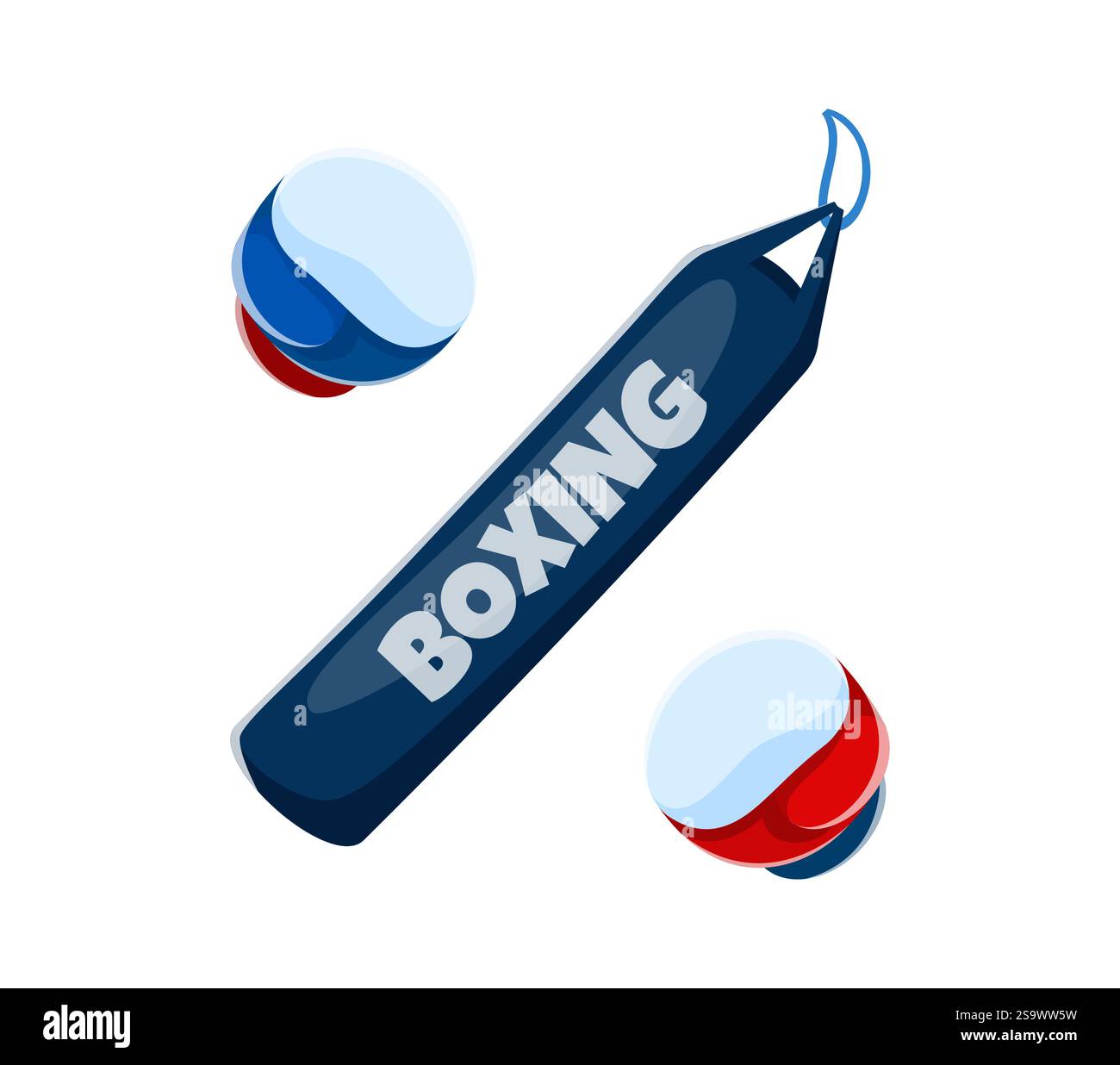 Cartoon percent symbol as boxing punch bag and gloves, sport font ...