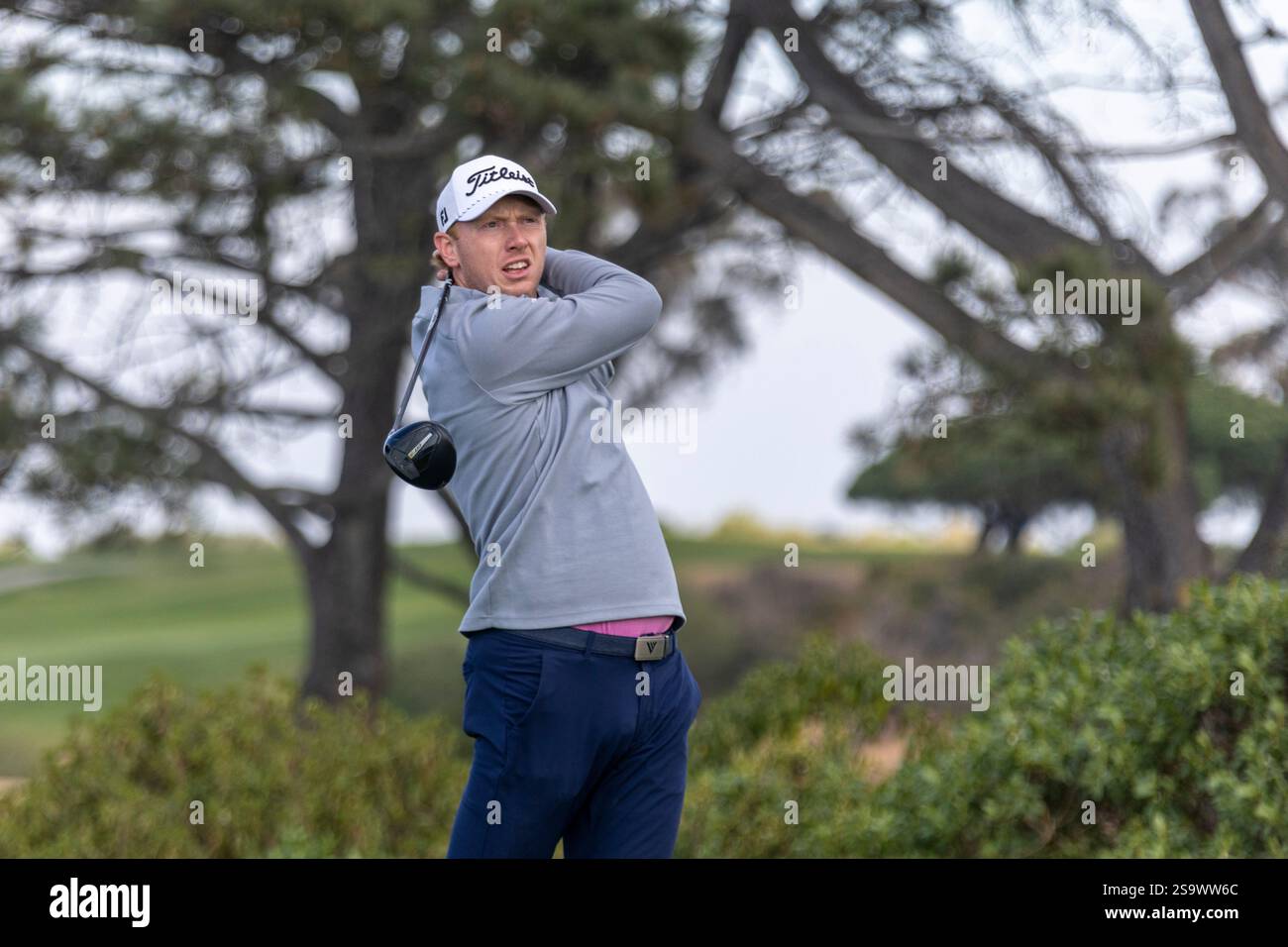 LA JOLLA, CA - JANUARY 25: Hayden Springer hits a drive off the fifth ...