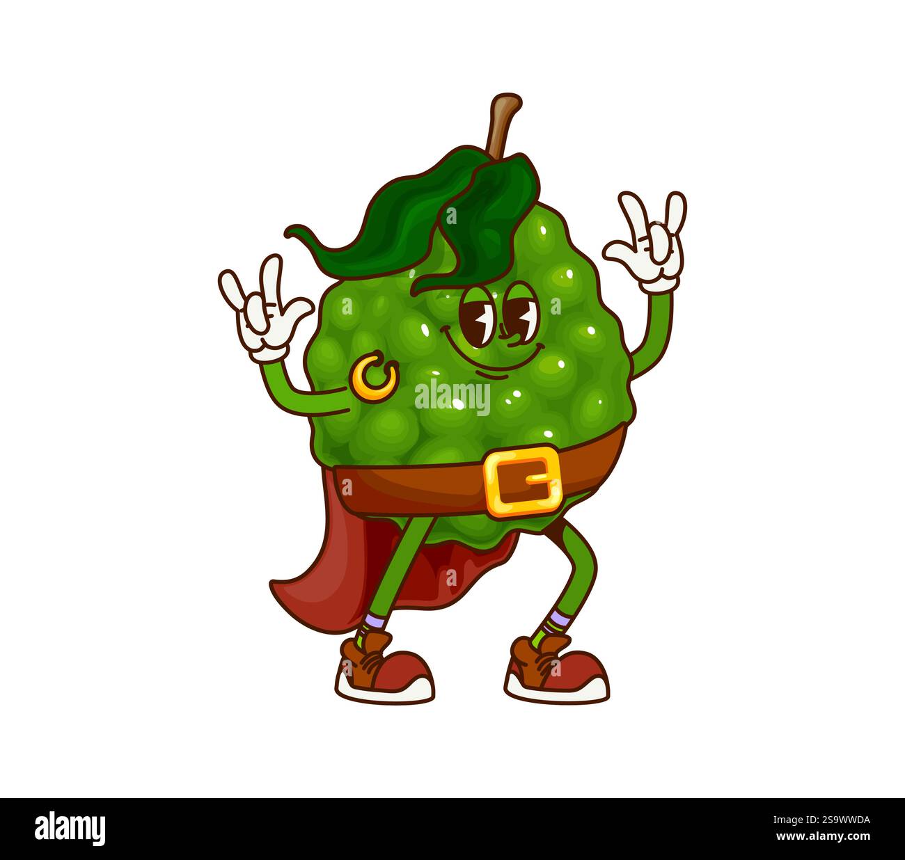 Cartoon groovy tropical fruit pirate or corsair character, vector comic ...