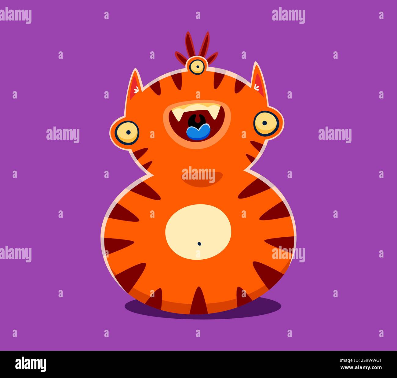 Halloween font digit 8 eight spooky monster character. Crazy alien ...
