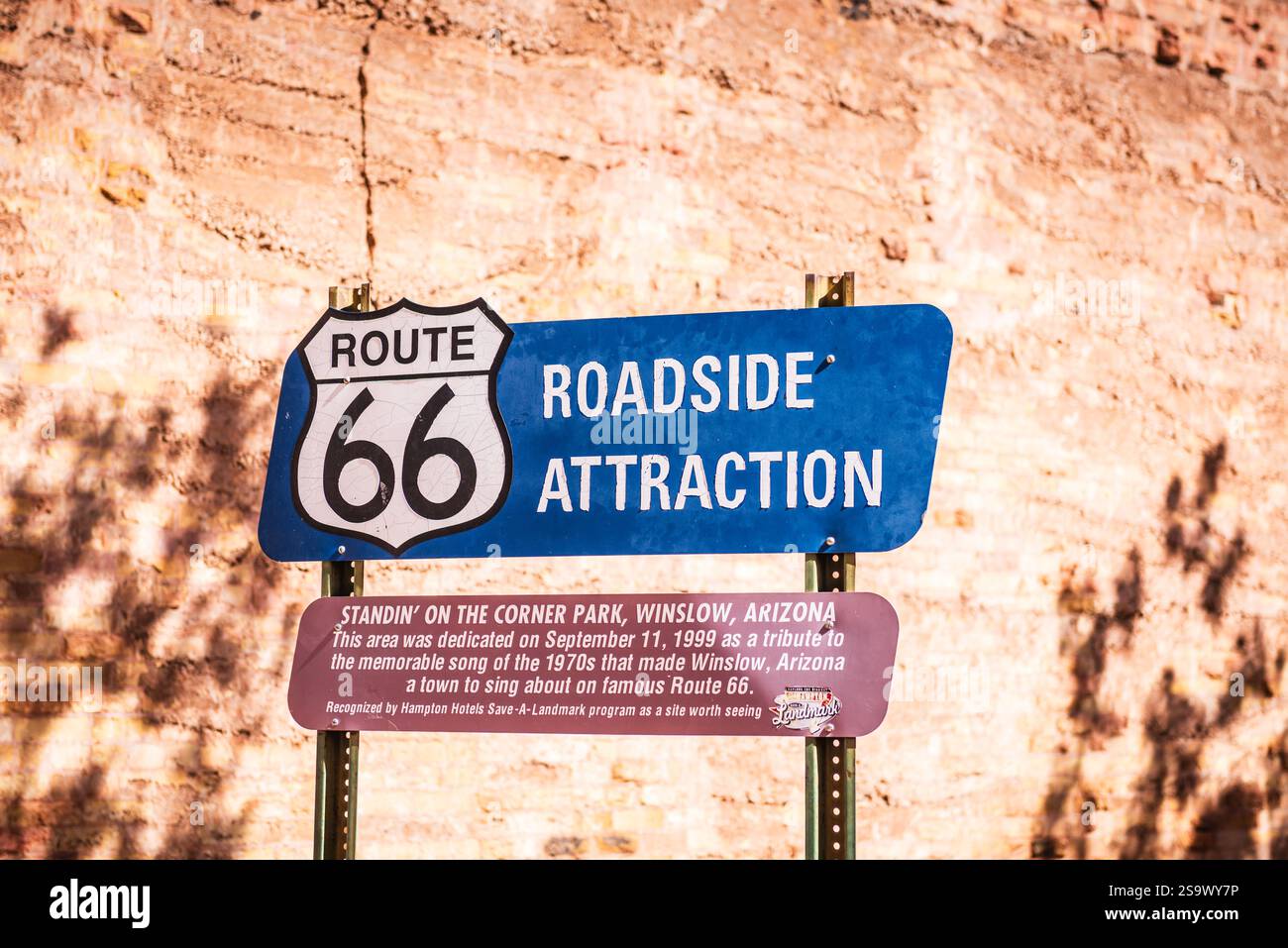 Winslow, AZ USA - June 4, 2018: Route 66 Roadsie Attraction Sign ...