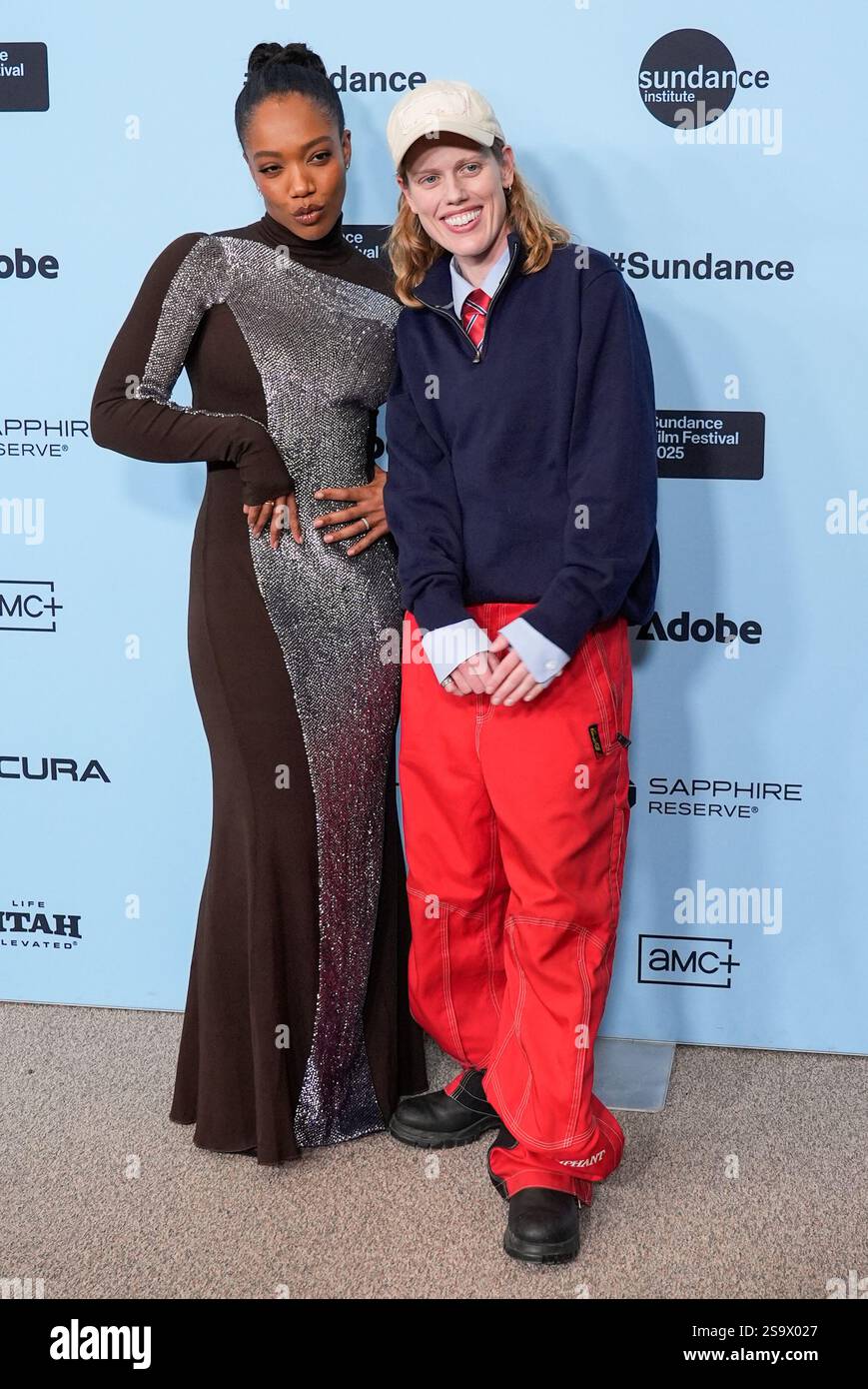 Naomi Ackie, left, and Kelly McCormack attend the premiere of "Sorry ...