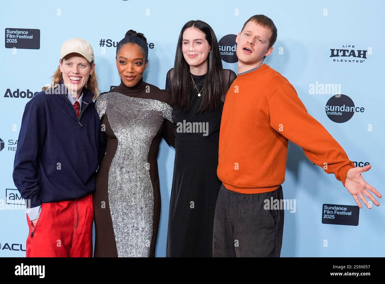 Kelly McCormack, from left, Naomi Ackie, Eva Victor, and Lucas Hedges ...