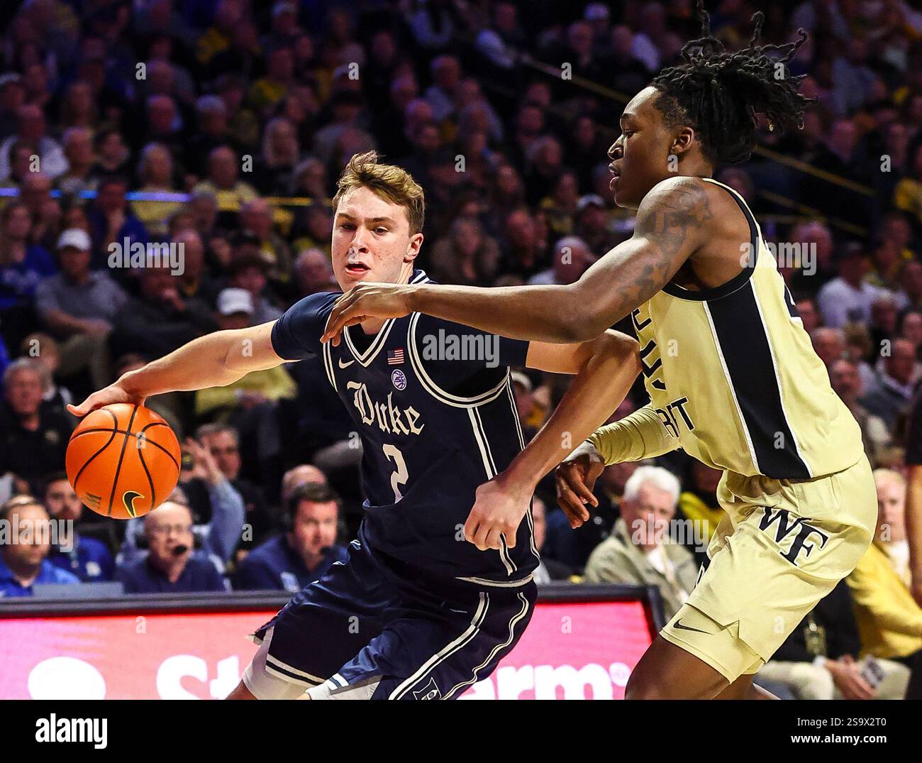 January 25, 2024: Duke guard Cooper Flagg (2) looks to take ball to ...