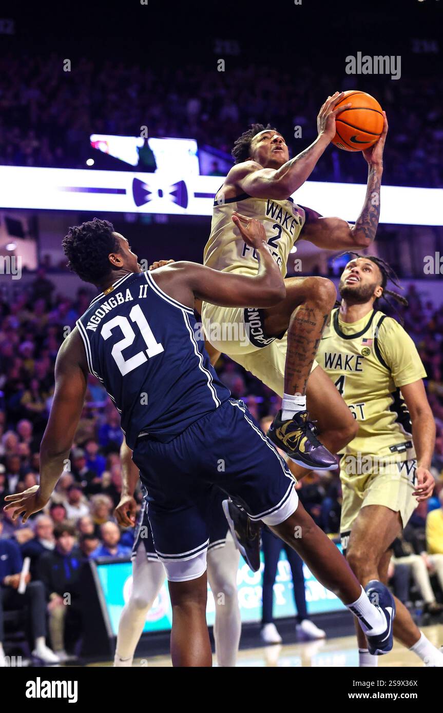 January 25, 2024: Wake Forest guard Juke Harris (2) goes up for layup ...