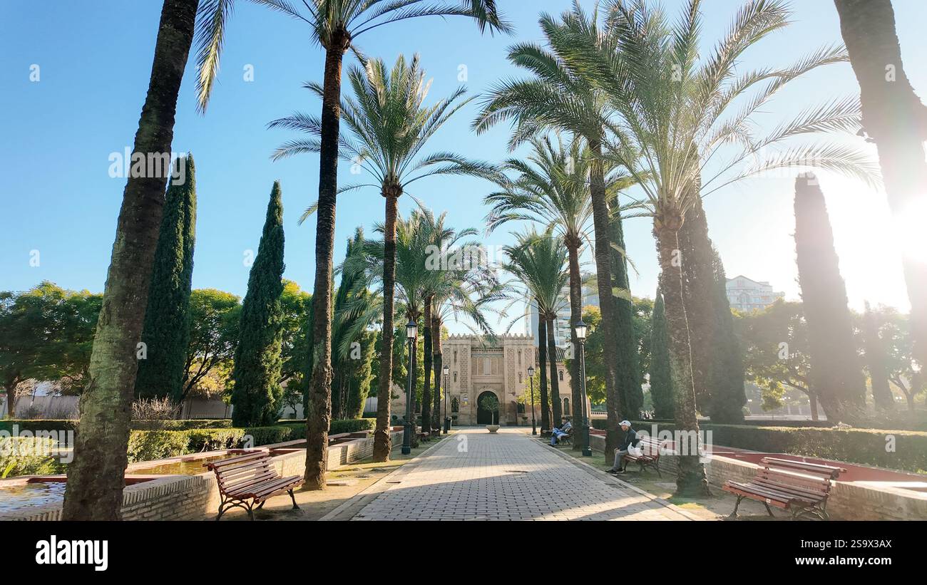 Jardines de la Buhaira are elegant gardens in Seville, featuring a Neo ...