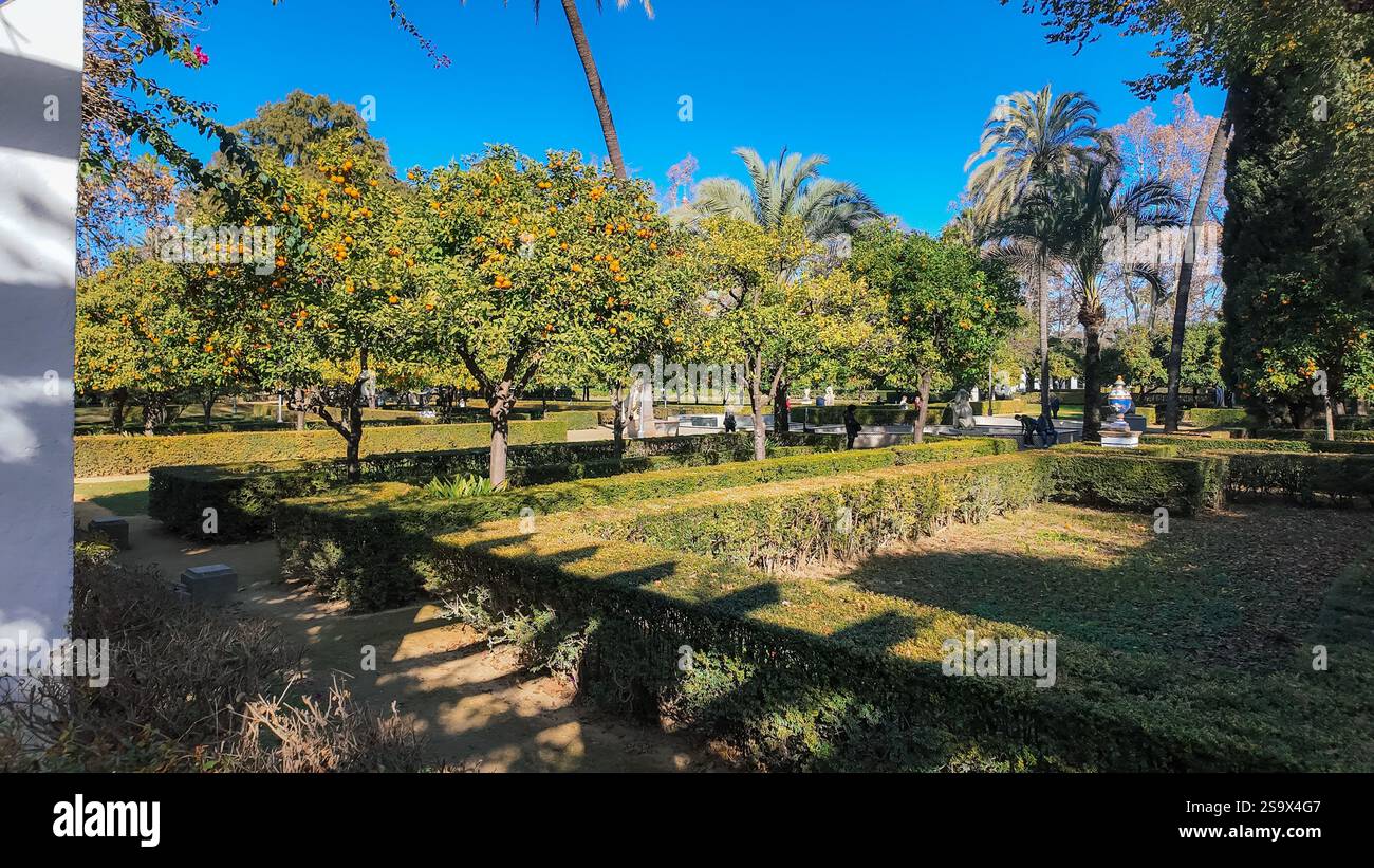 Parque de María Luisa is a prominent park in Seville, featuring scenic ...