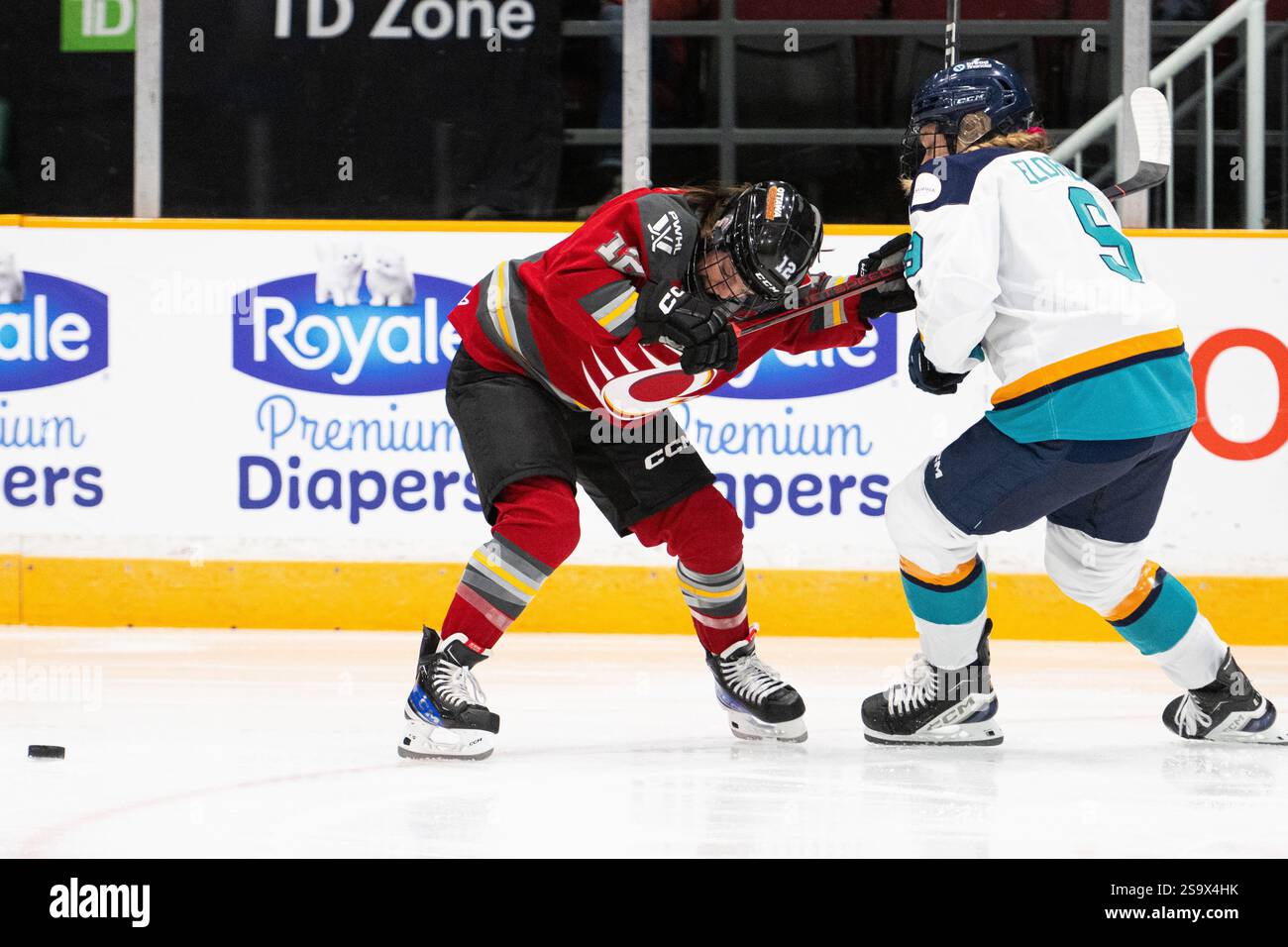 Ottawa, Canada. 27th Jan, 2025. Ottawa Charge forward Victoria Bach (12 ...