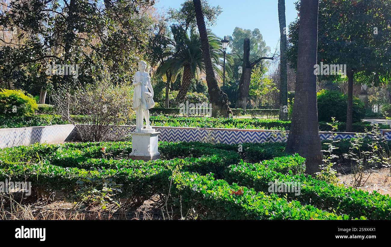 Parque de María Luisa is a prominent park in Seville, featuring scenic ...