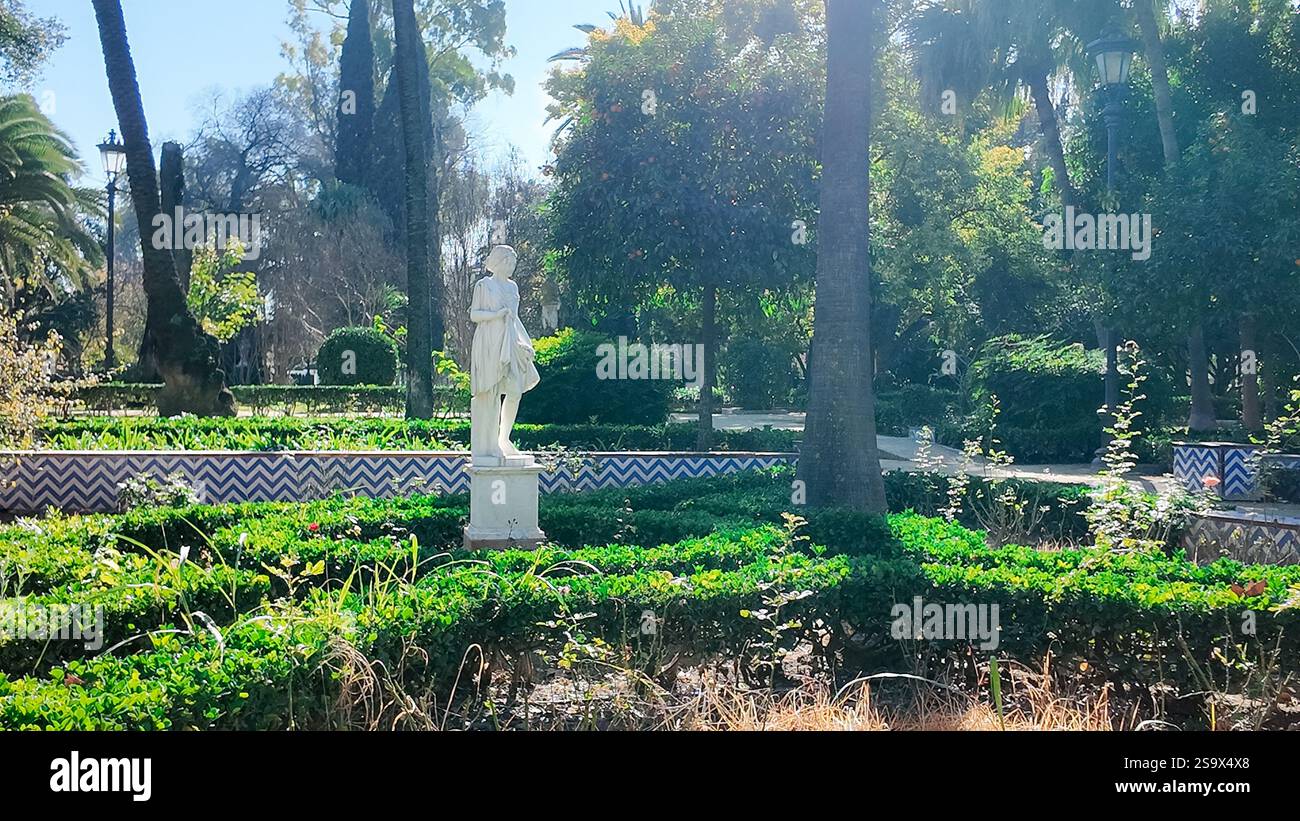 Parque de María Luisa is a prominent park in Seville, featuring scenic ...
