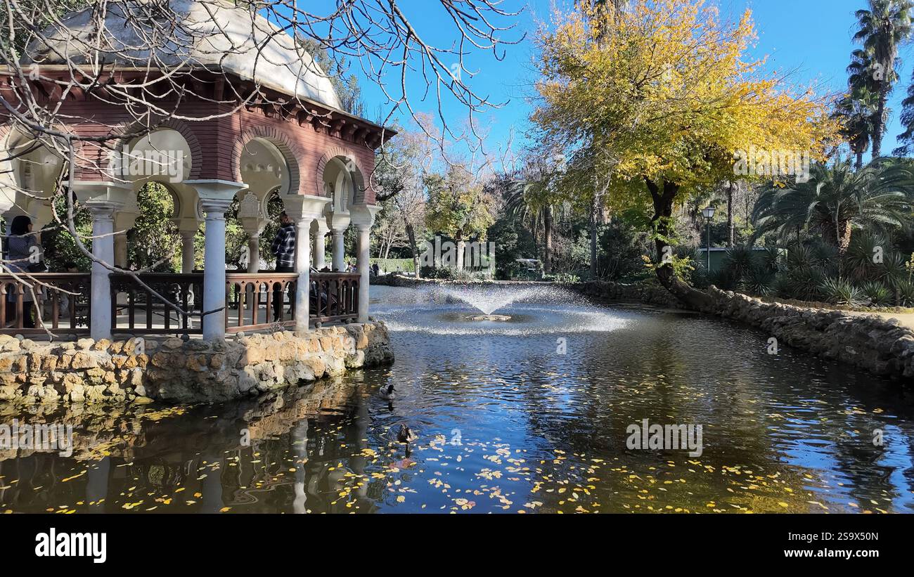 Parque de María Luisa is a prominent park in Seville, featuring scenic ...
