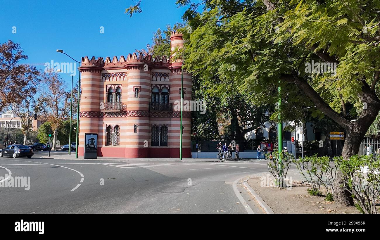 Costurero de la Reina is a small hexagonal castle-like building with ...