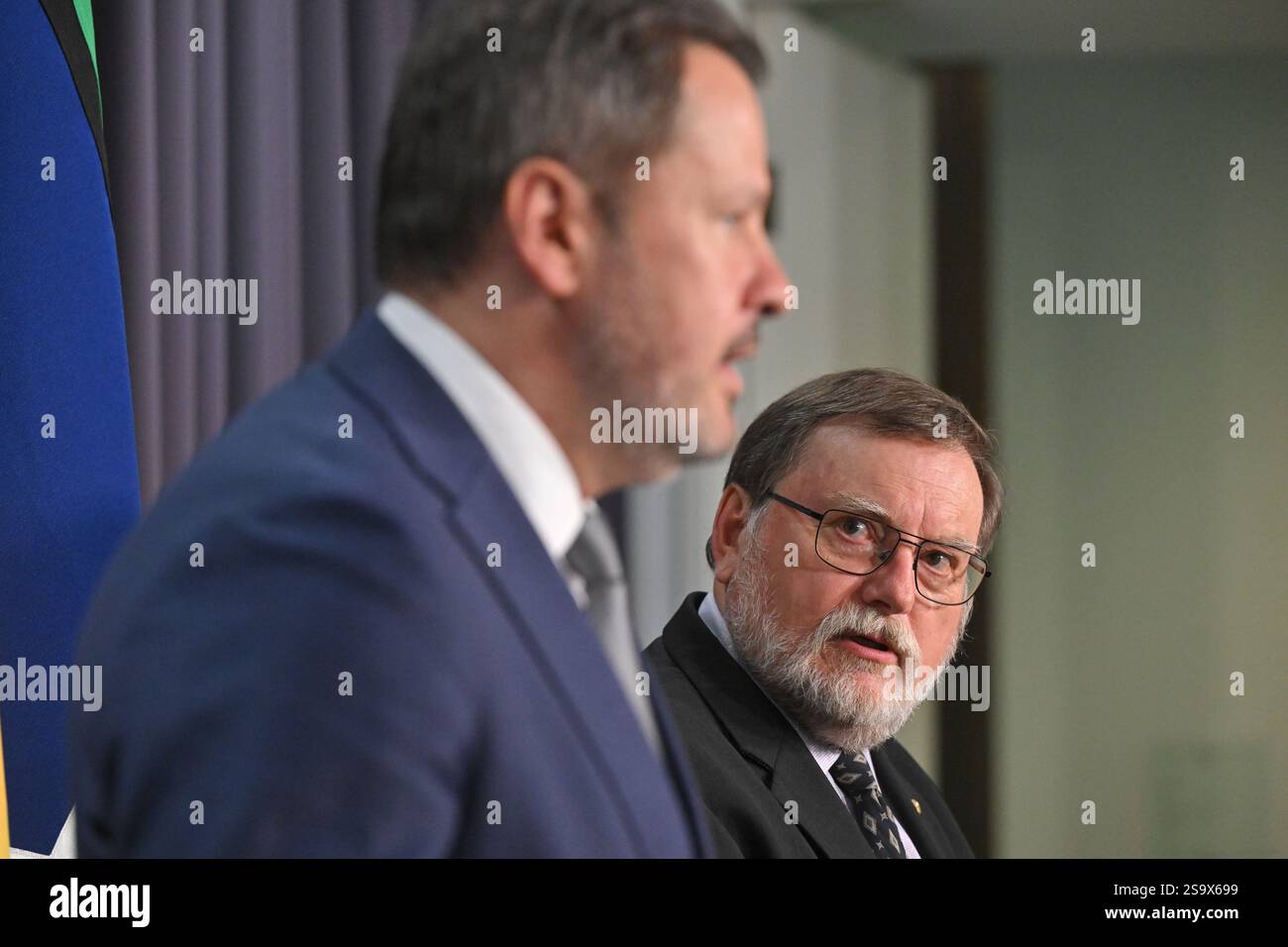 Canberra, Australia. 28th Jan, 2025. Minister for Industry Ed Husic and ...