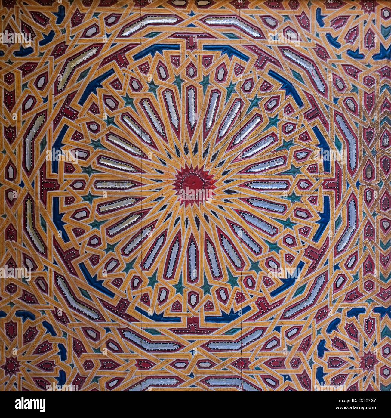 Fes, Morocco. Stunning hand painted door of an old mosque. Design ...
