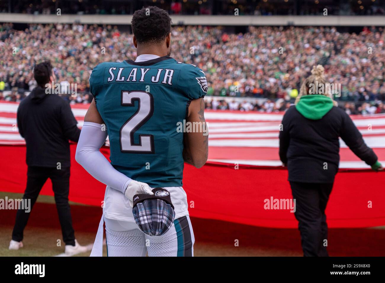 Philadelphia Eagles cornerback Darius Slay Jr. (2) looks on during the ...