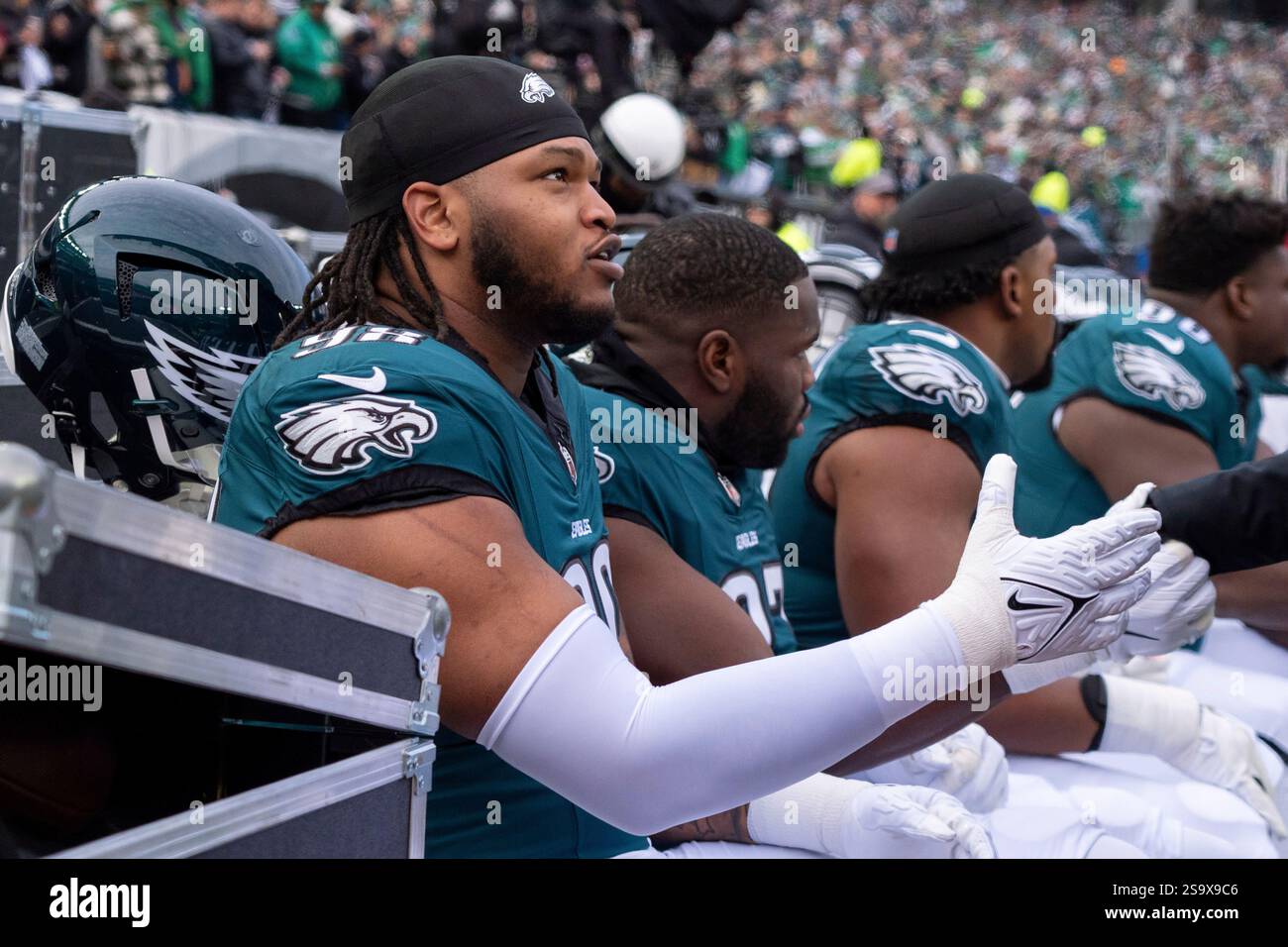 Philadelphia Eagles defensive tackle Jalen Carter (98) looks on during ...