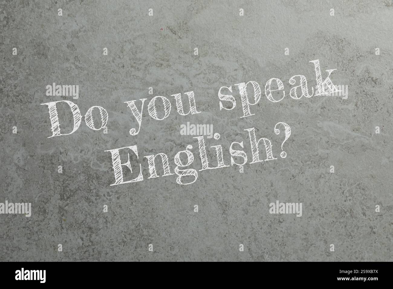 Do You Speak English? text on grey textured background. Language course ...