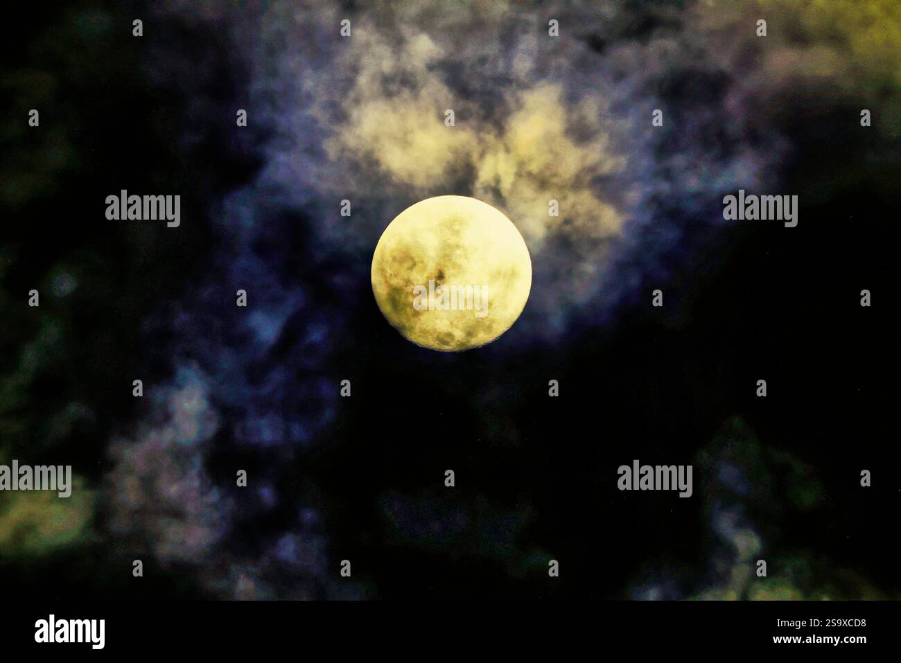Full moon over Bali, Indonesia, Southeast Asia Stock Photo - Alamy