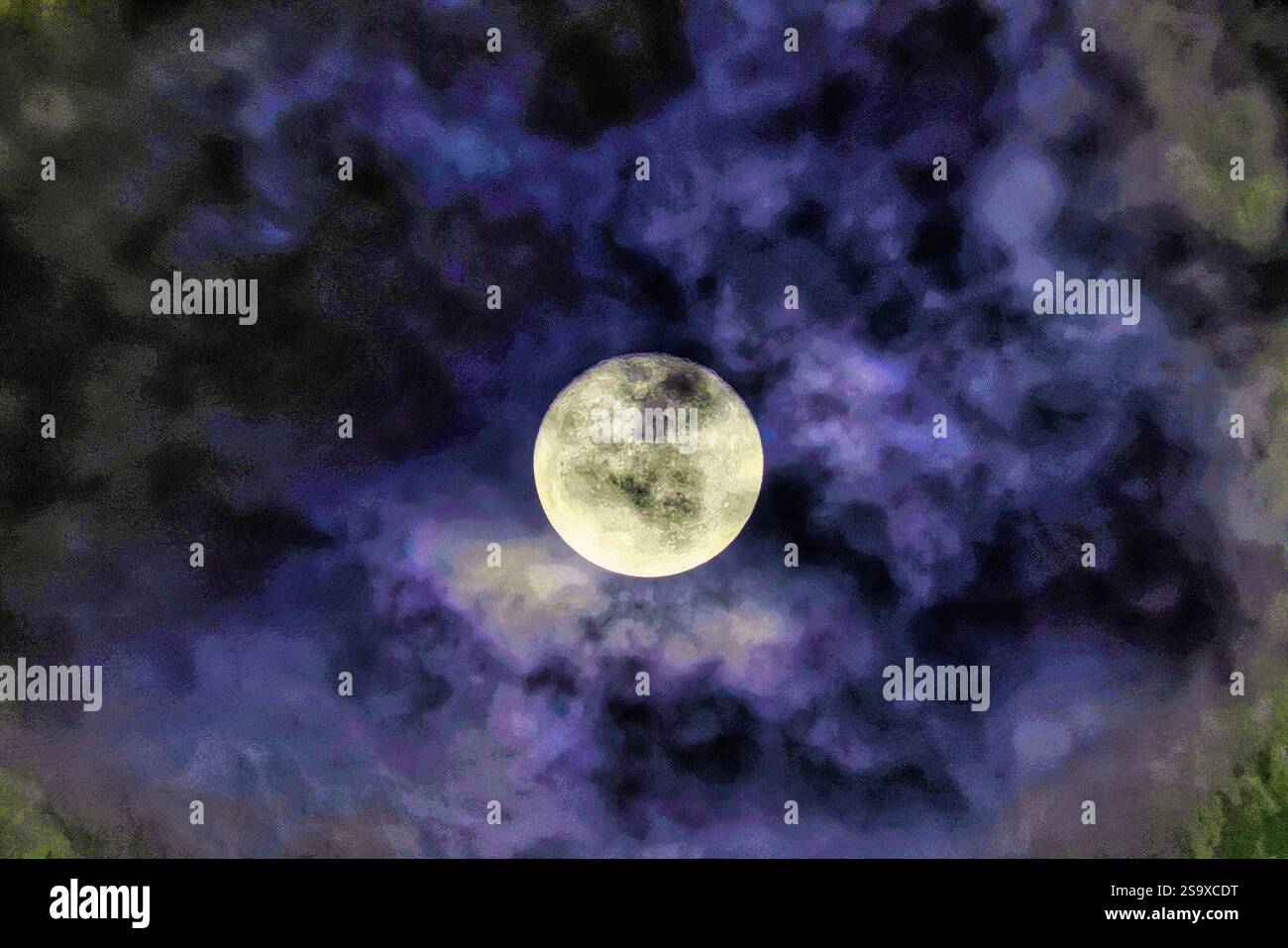 Full moon over Bali, Indonesia, Southeast Asia Stock Photo - Alamy