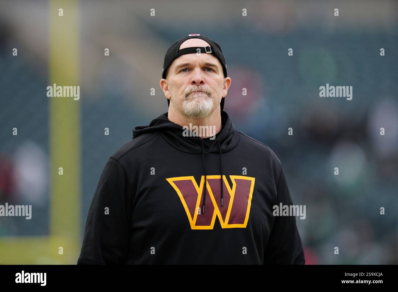 Washington Commanders coach Dan Quinn in action during the NFC Championship NFL football game ...