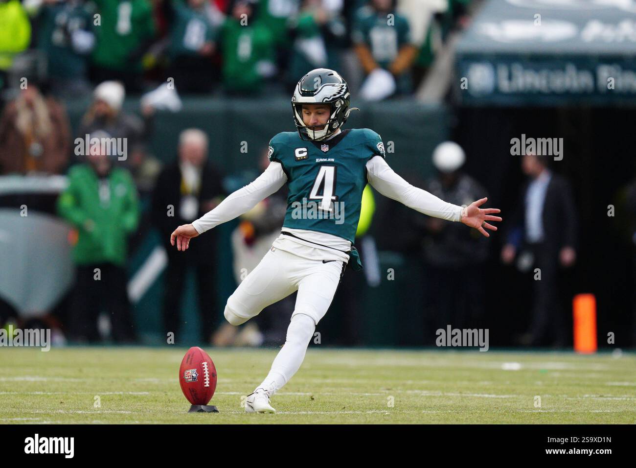 Philadelphia Eagles' Jake Elliott in action during the NFC Championship ...