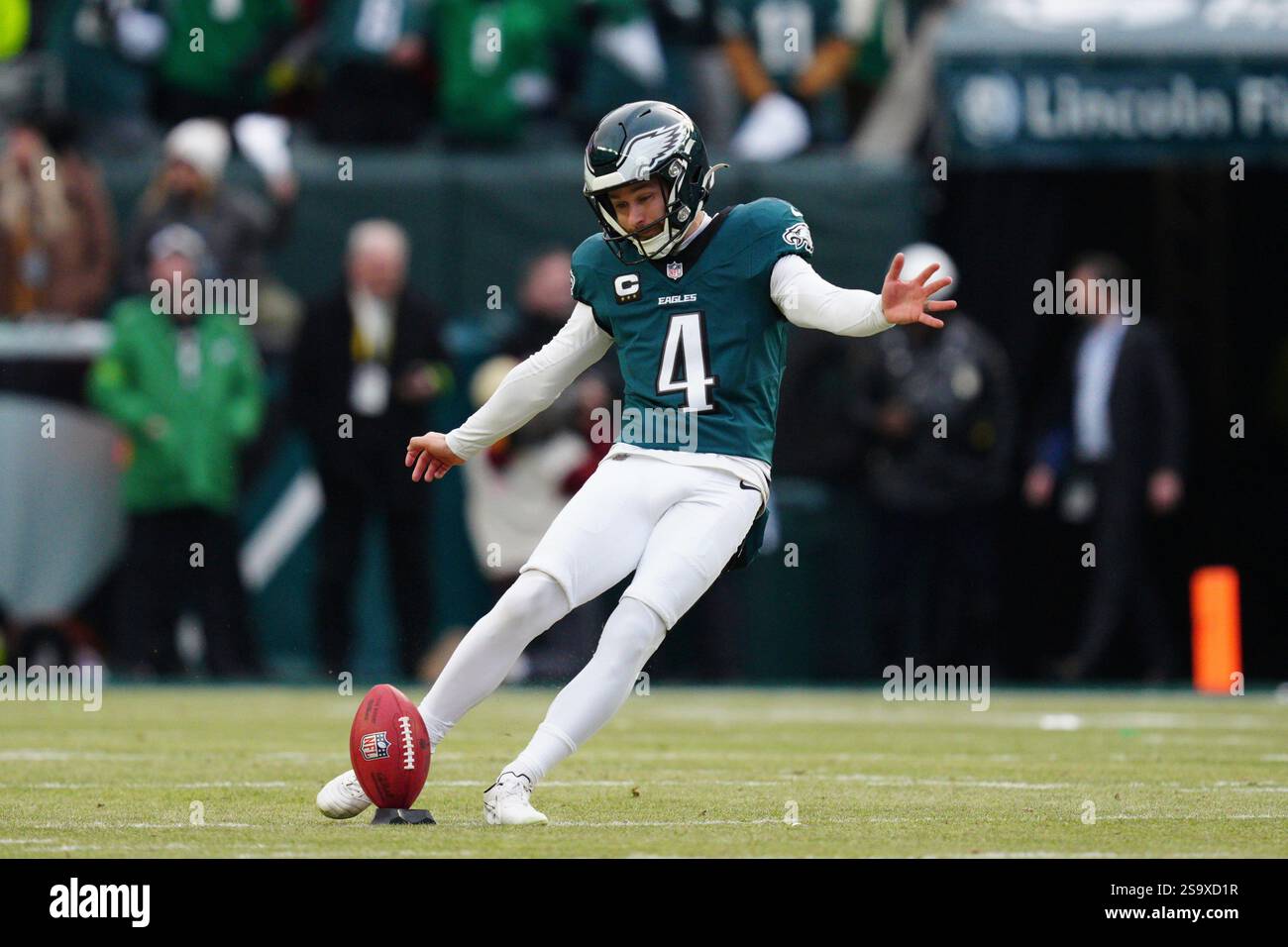Philadelphia Eagles' Jake Elliott in action during the NFC Championship ...