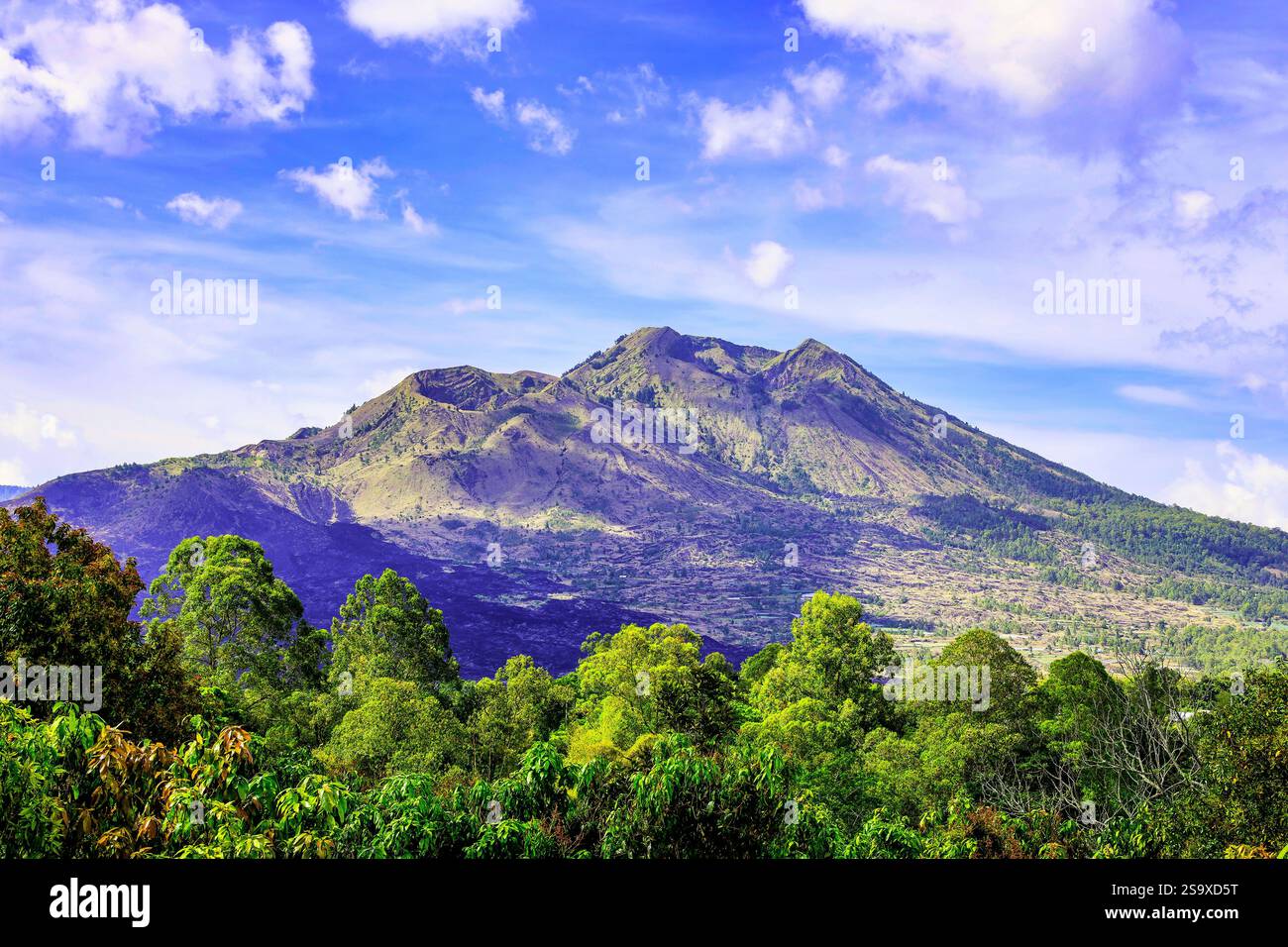 Mount Batur Volcano, the center of Bali, Indonesia is an active volcano ...