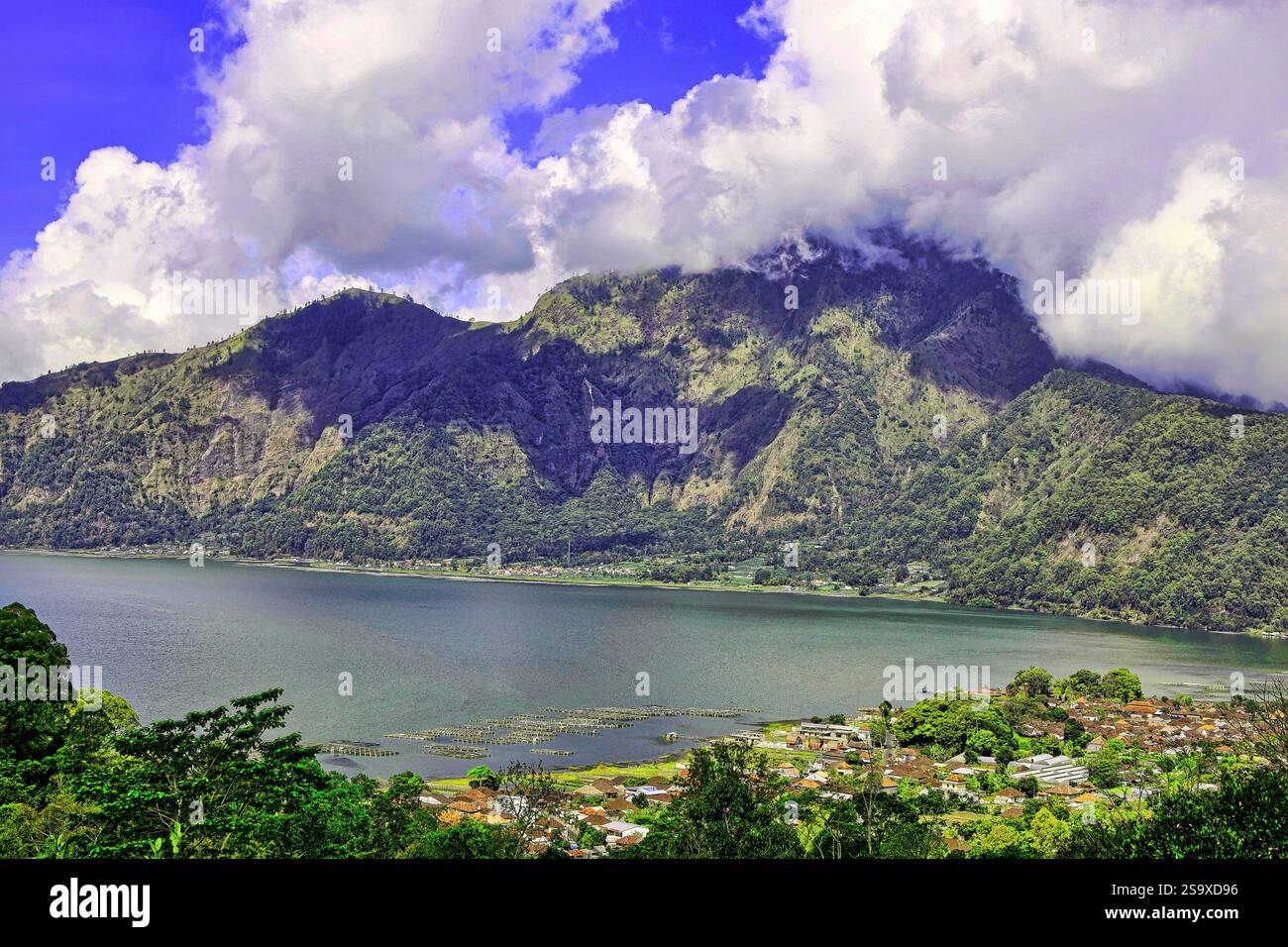 Mount Batur Volcano, the center of Bali, Indonesia is an active volcano ...